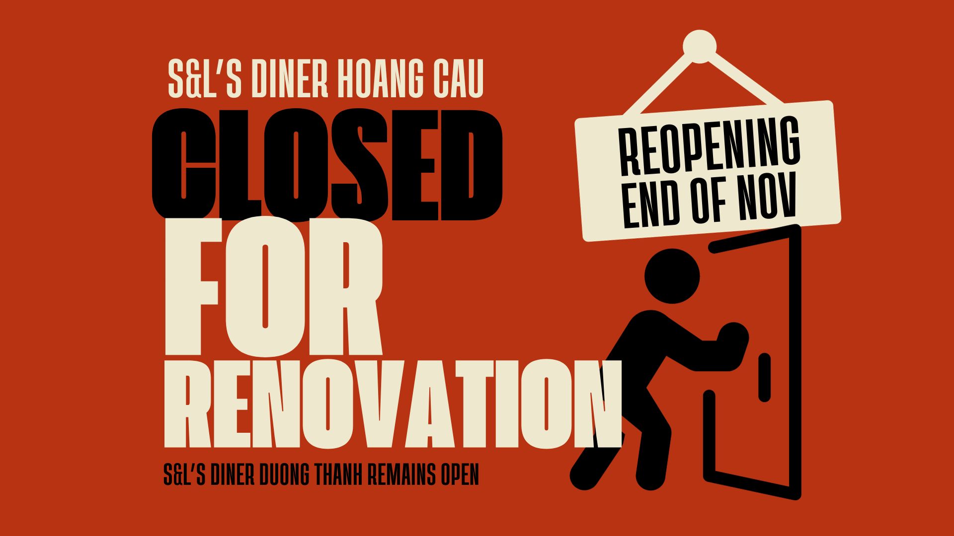 Hoang Cau location temporary CLOSED for renovation - Sldiner